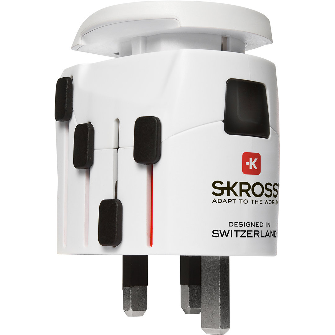SKROSS PRO+ World Travel Adapter & USB Charger (3-Pole)