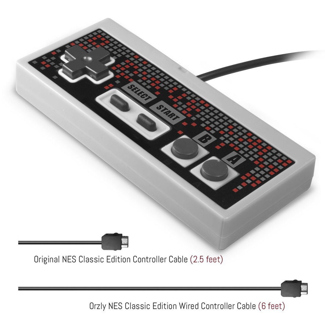 Orzly Gamepad Controller for Nintendo NES Classic Mini Grey