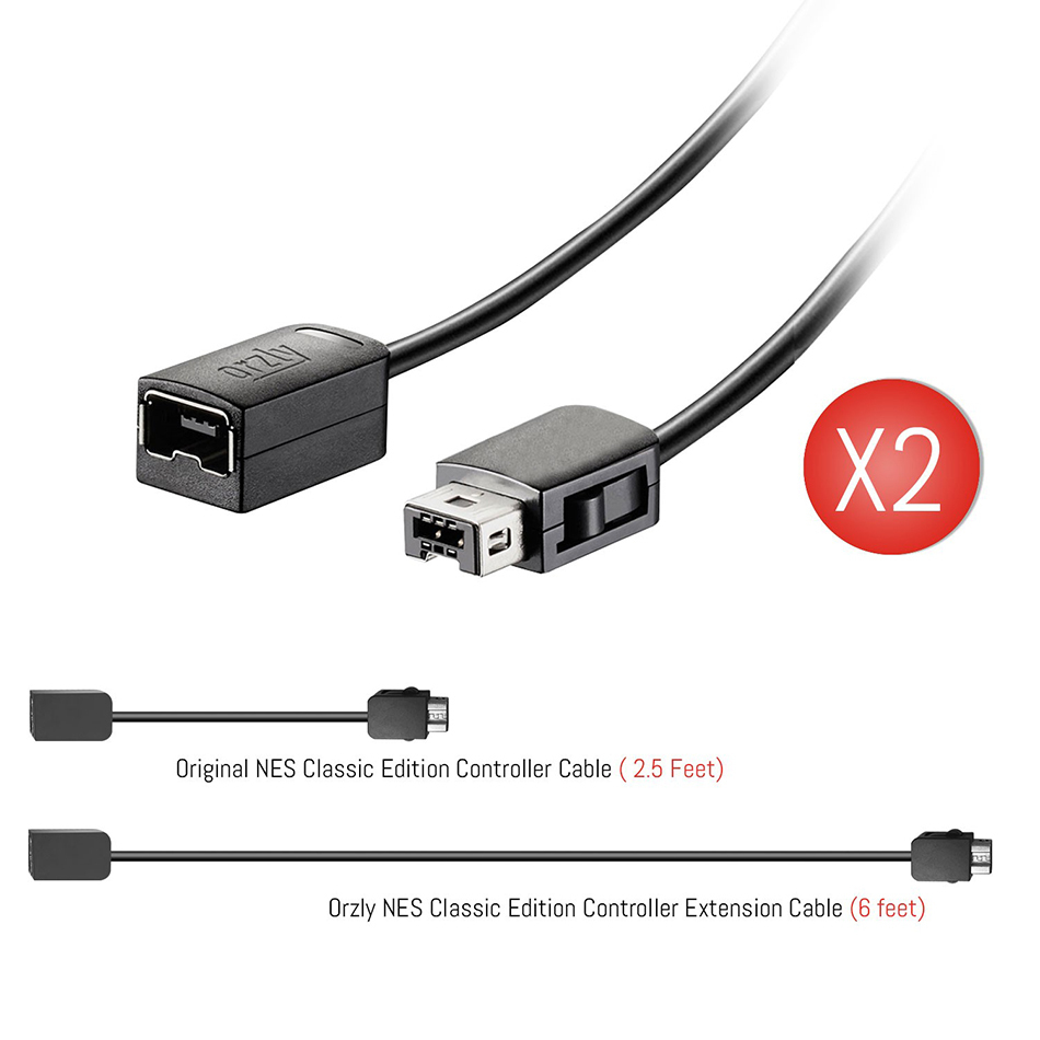 Orzly 1.8m Controller Extension Cable for NES Classic Mini