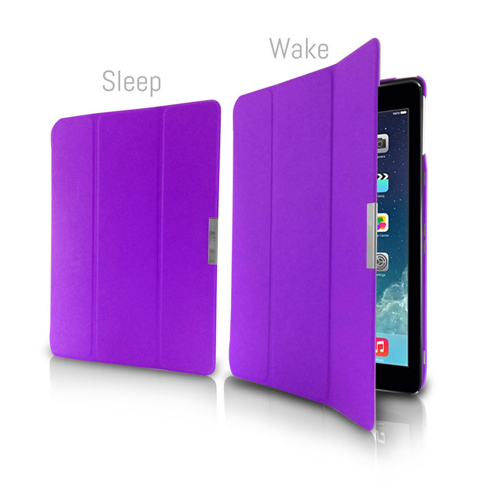 Orzly Slim-Rim Case & Smart Cover - Apple iPad Air (Purple)