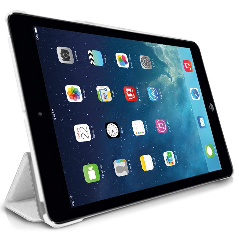 Orzly Slim-Rim Case & Smart Cover - Apple iPad Air (White)