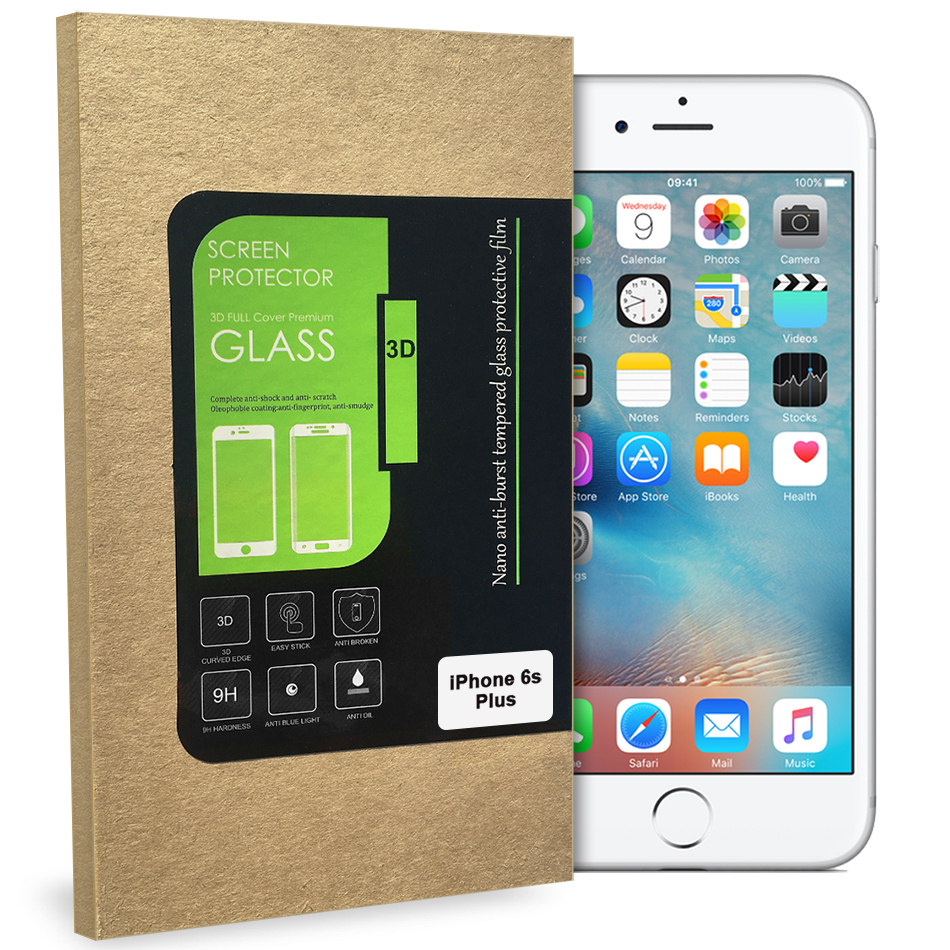 3D Tempered Glass Screen Protector for iPhone 6s Plus (Black)