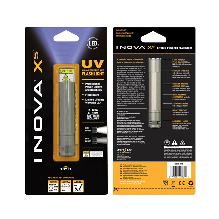 Inova X5 Lithium 5-LED Flashlight Torch (Ultraviolet)