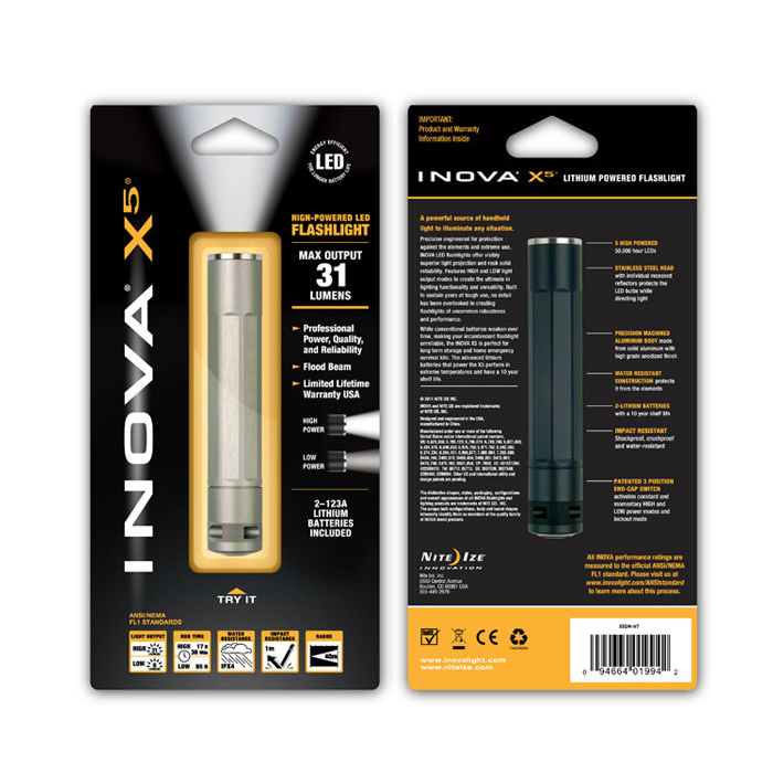 Inova X5 Lithium 5-LED Flashlight Torch (Titanium)