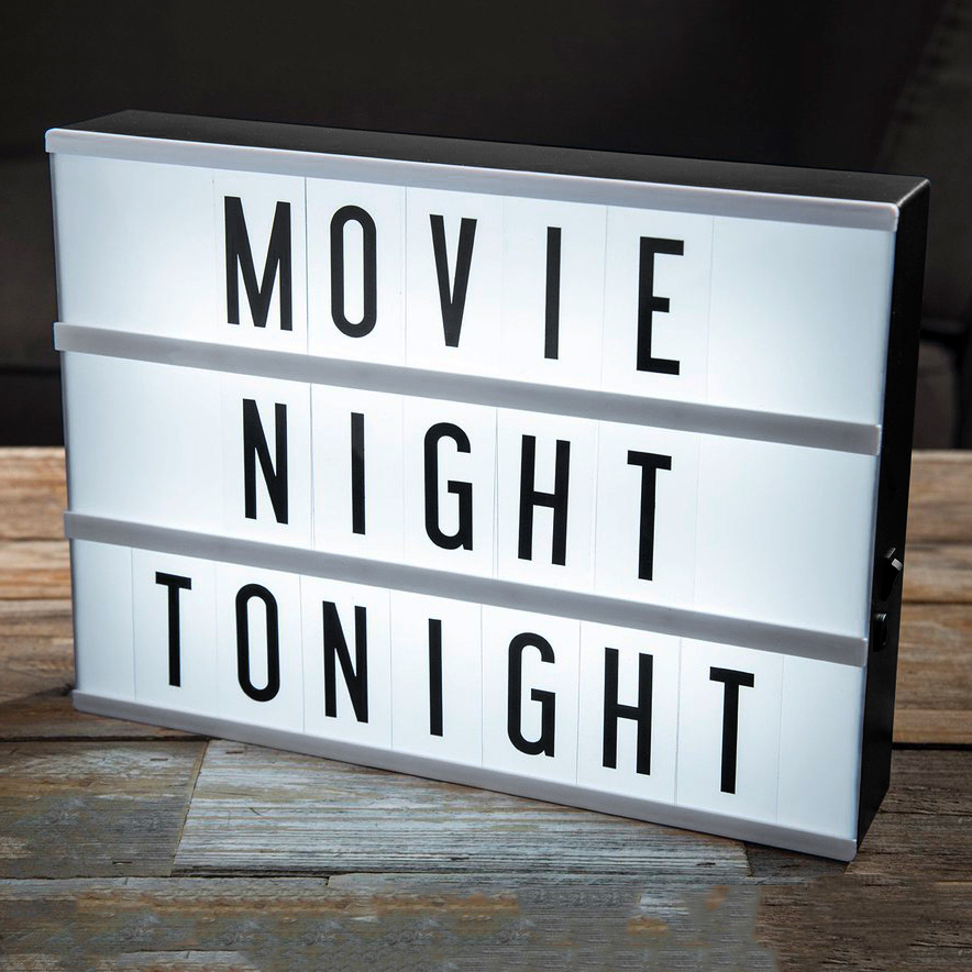 A4 DIY Cinema LED Light Up Box Display Signage (96 Letters)