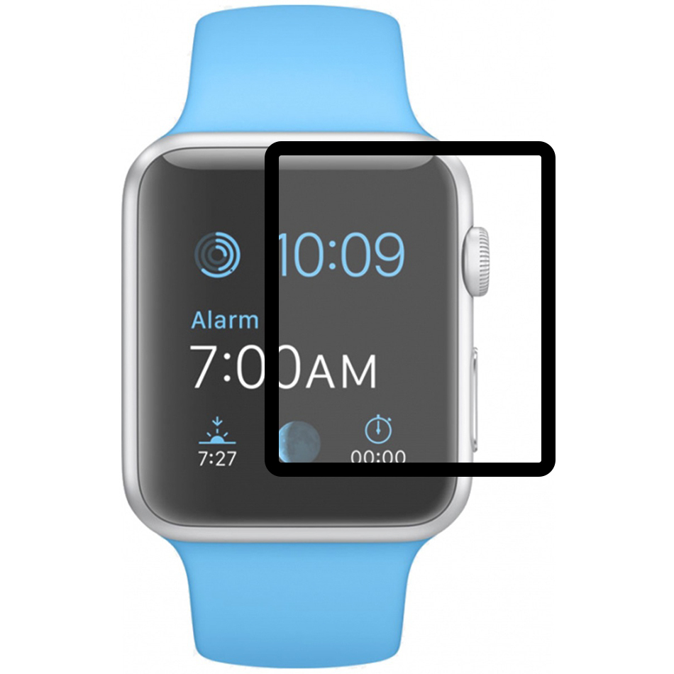 9H Tempered Glass Screen Protector for Apple Watch 42mm (Black)