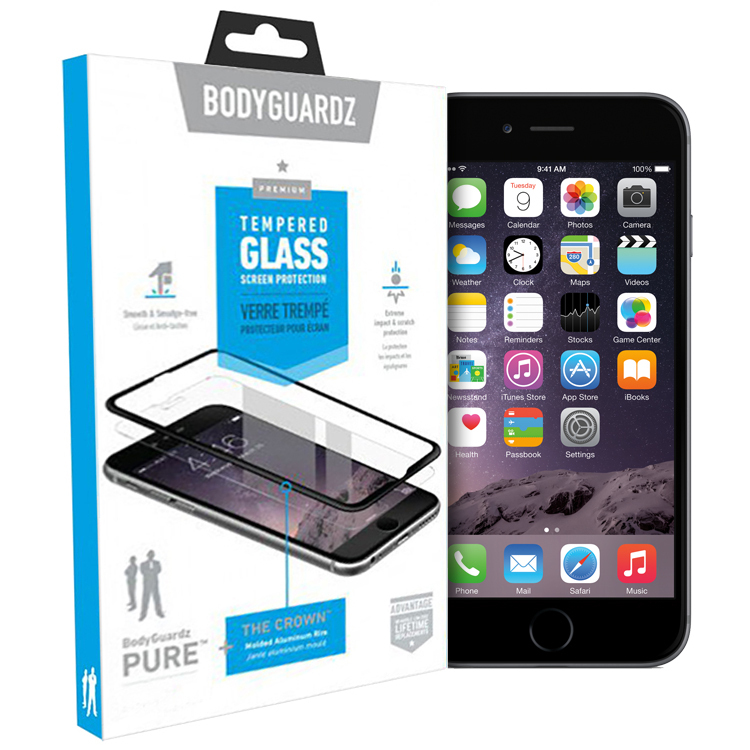 BodyGuardz Tempered Glass Screen Protector for iPhone 6s Plus