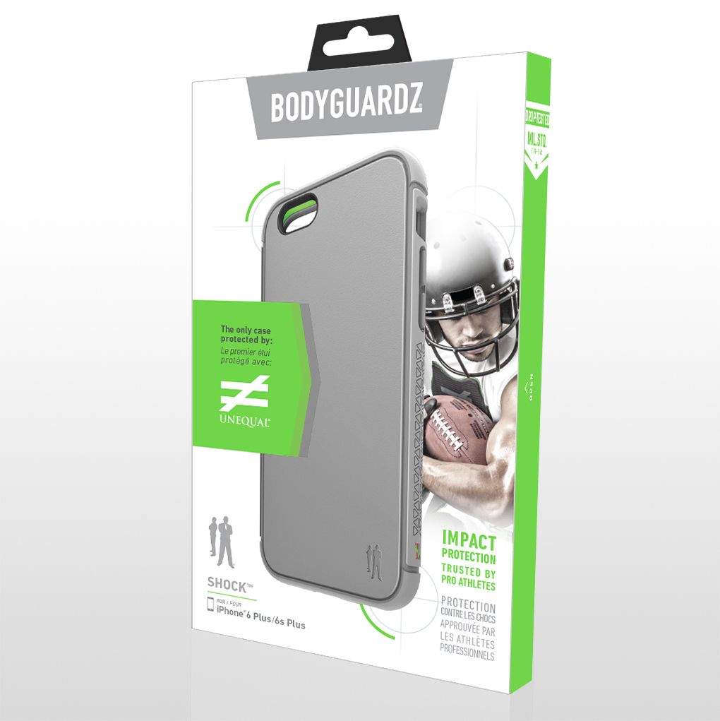 BodyGuardz Unequal Shockproof Case for iPhone 6s Plus (Grey)