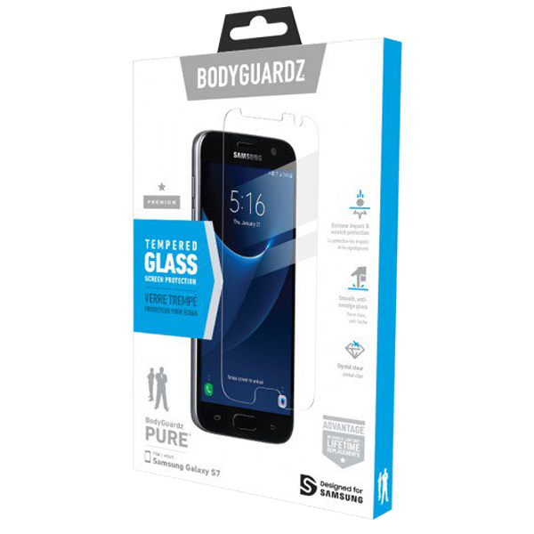 BodyGuardz Pure Tempered Glass for Samsung Galaxy S7