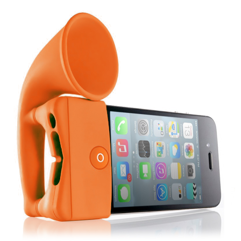 Bone Horn Audio Amplifier Stand - Apple iPhone 4s (Orange)