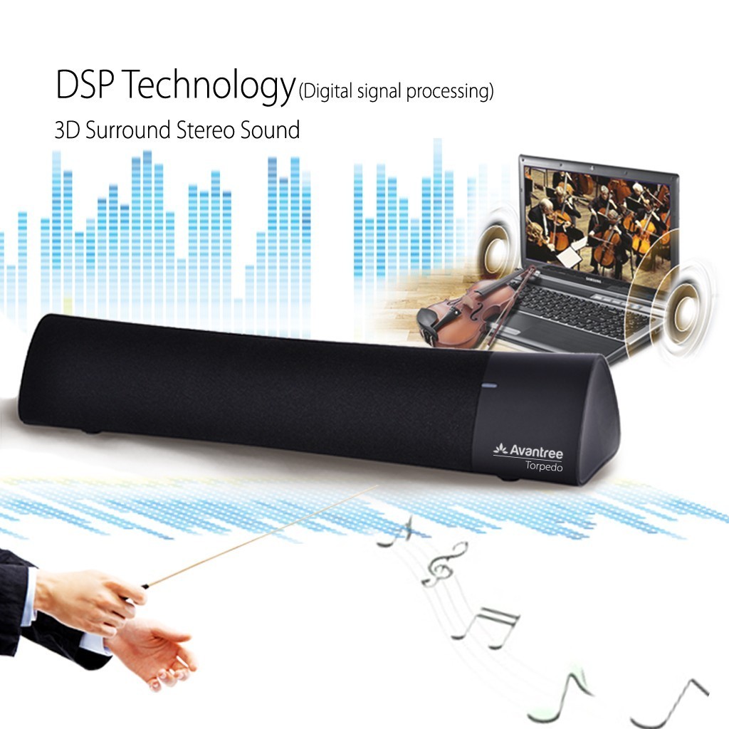 Avantree Torpedo Bluetooth Mini Soundbar (3D Ultra Bass)