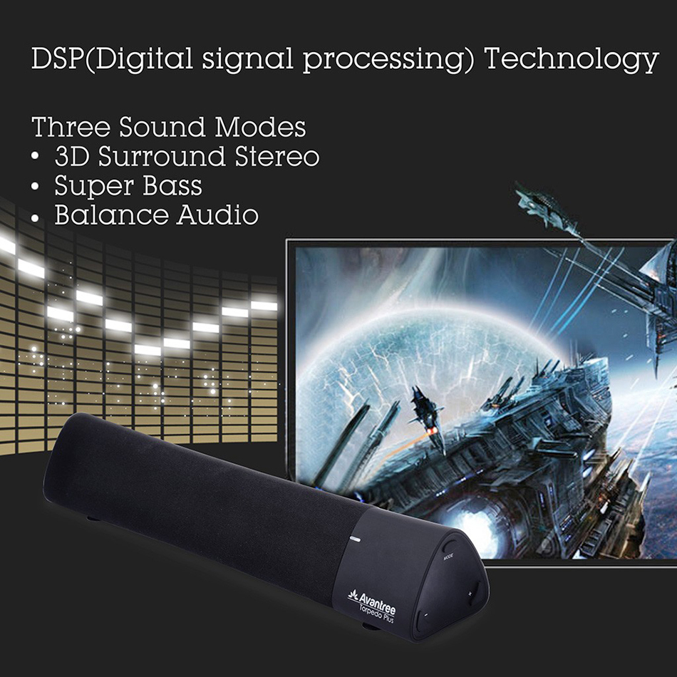 Avantree Torpedo Plus aptX Low Latency Bluetooth Mini Soundbar