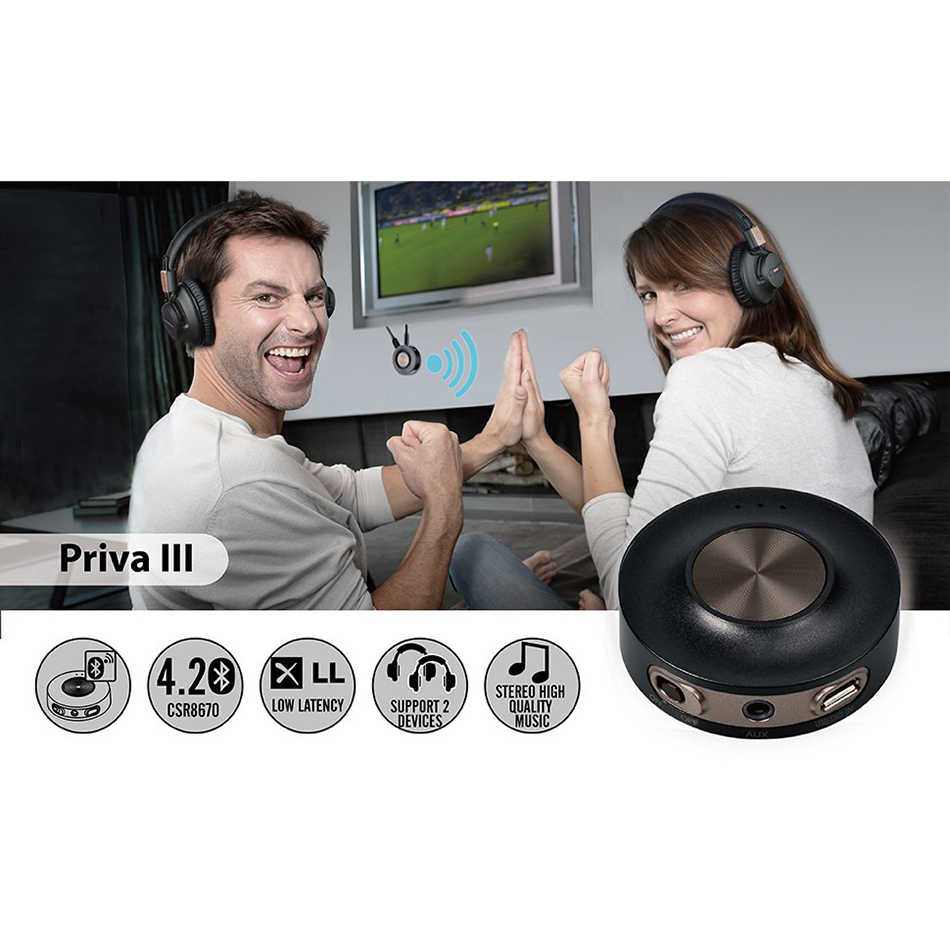 Avantree Priva 3 Wireless Bluetooth Audio Transmitter (aptX-LL)