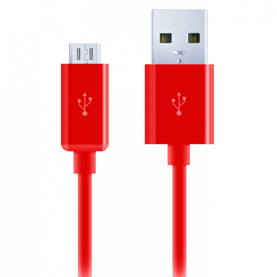 Micro USB to USB Charging Cable (1m) - Red