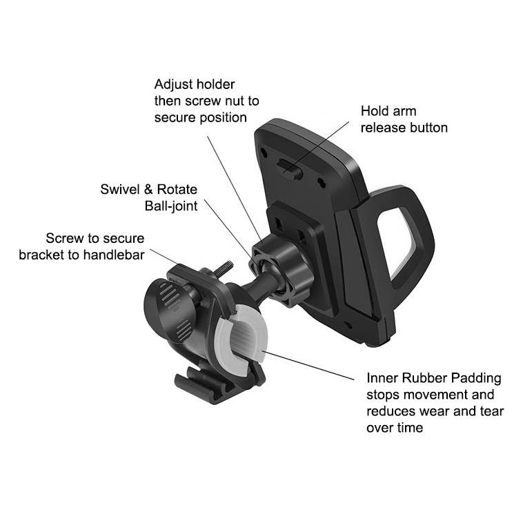 Hoco CA14 Bicycle Handlebar Mount Adjustable Holder for Phone