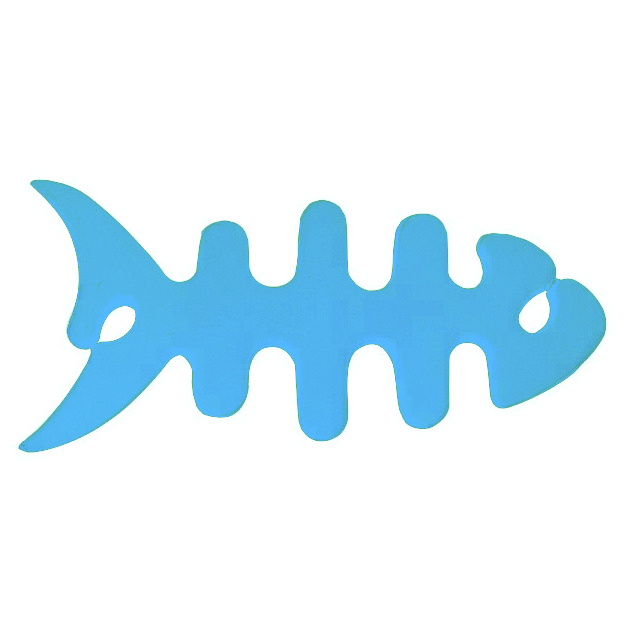 Fishbone Cable Tie & Winder Wrap for Headphones (Blue)