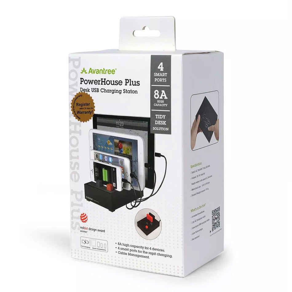 Avantree 8A PowerHouse Plus Desktop USB Fast Charging Station
