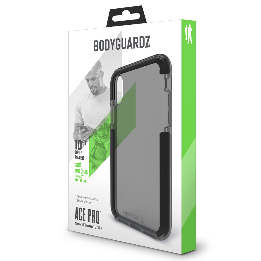 BodyGuardz Ace Pro Case for Apple iPhone Xs (Smoke Black)
