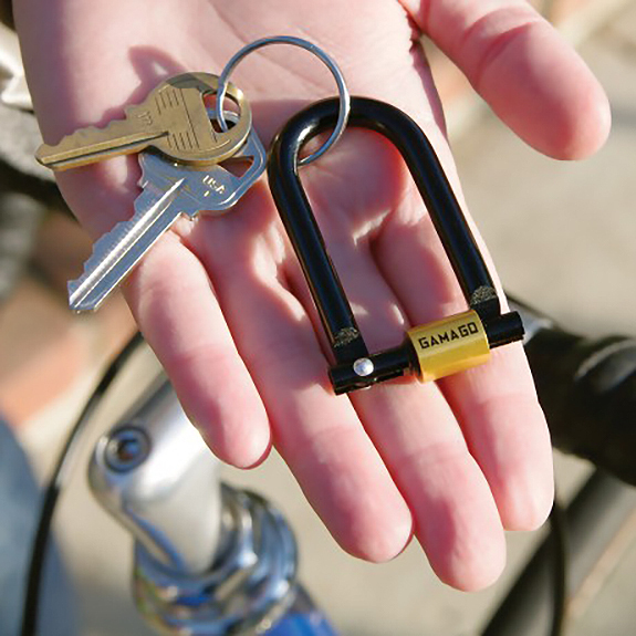 GamaGo U-Lock Steel Keyring & Bicycle Keychain Lock