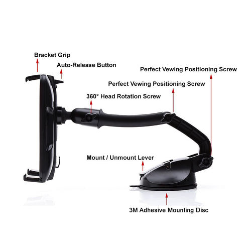 ExoGear ExoMount Tablet Ultra Long Arm Suction Car Holder