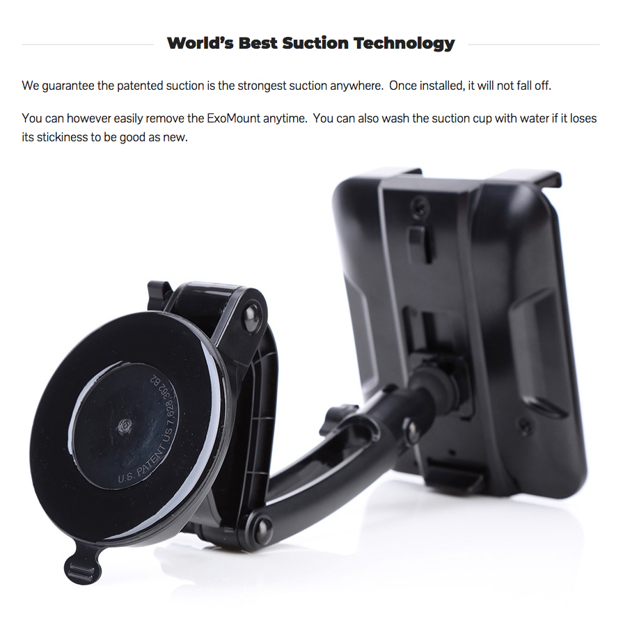 ExoGear ExoMount Tablet Ultra Long Arm Suction Car Holder
