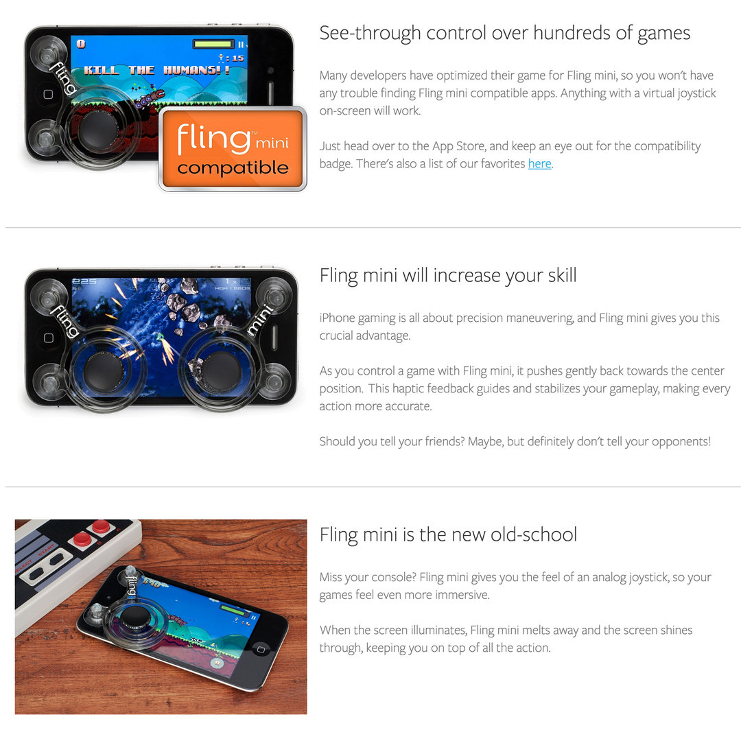 Fling Mini Ninja Joystick Game Controller for Phones