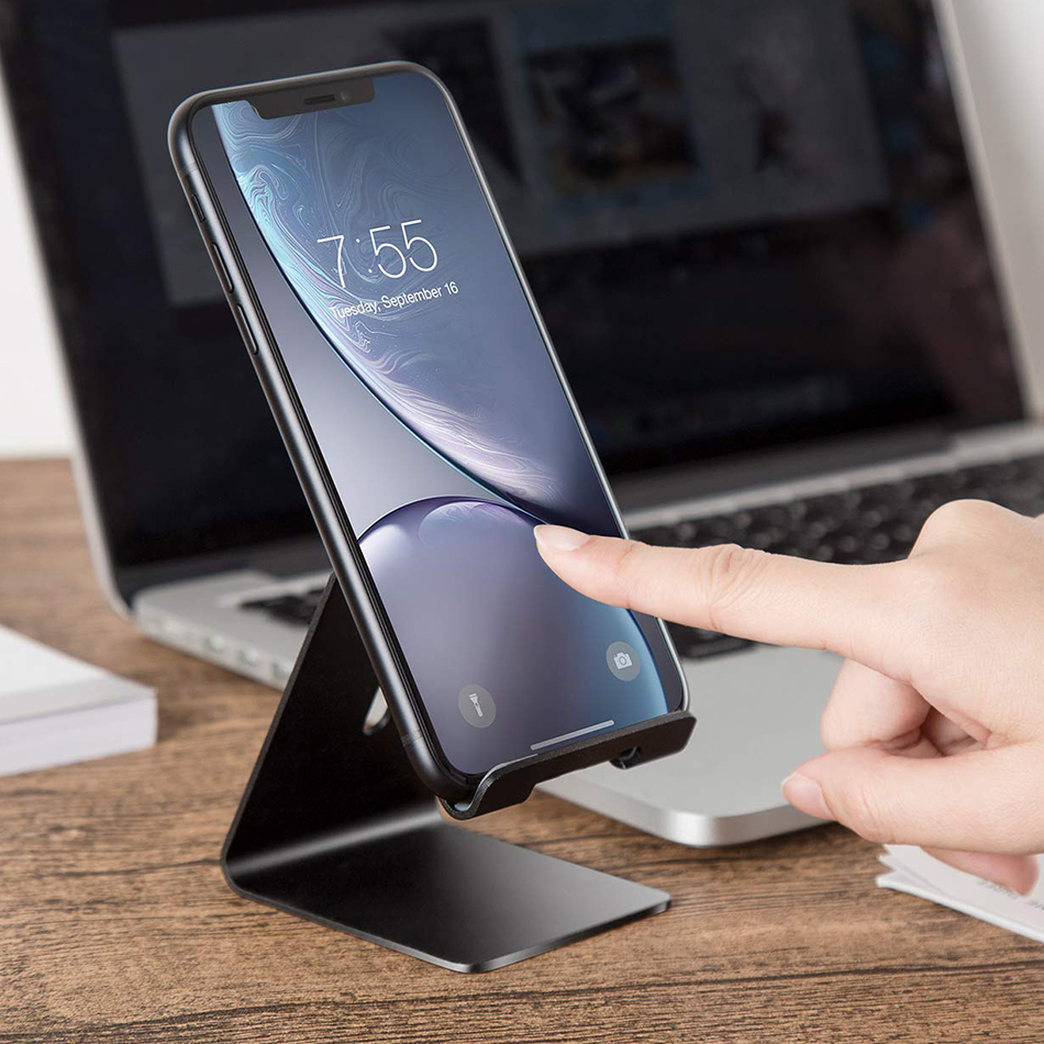 Aluminium Desktop Stand for Mobile Phone / Mini Tablet (Black)