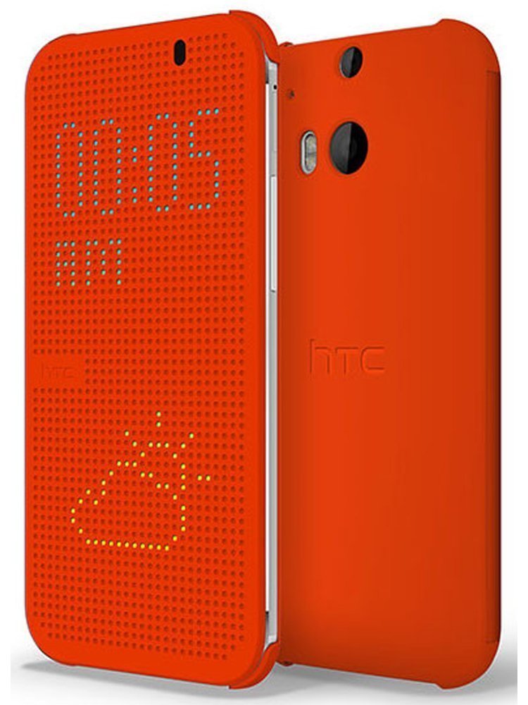 HTC One M8 Dot View Case (Orange)