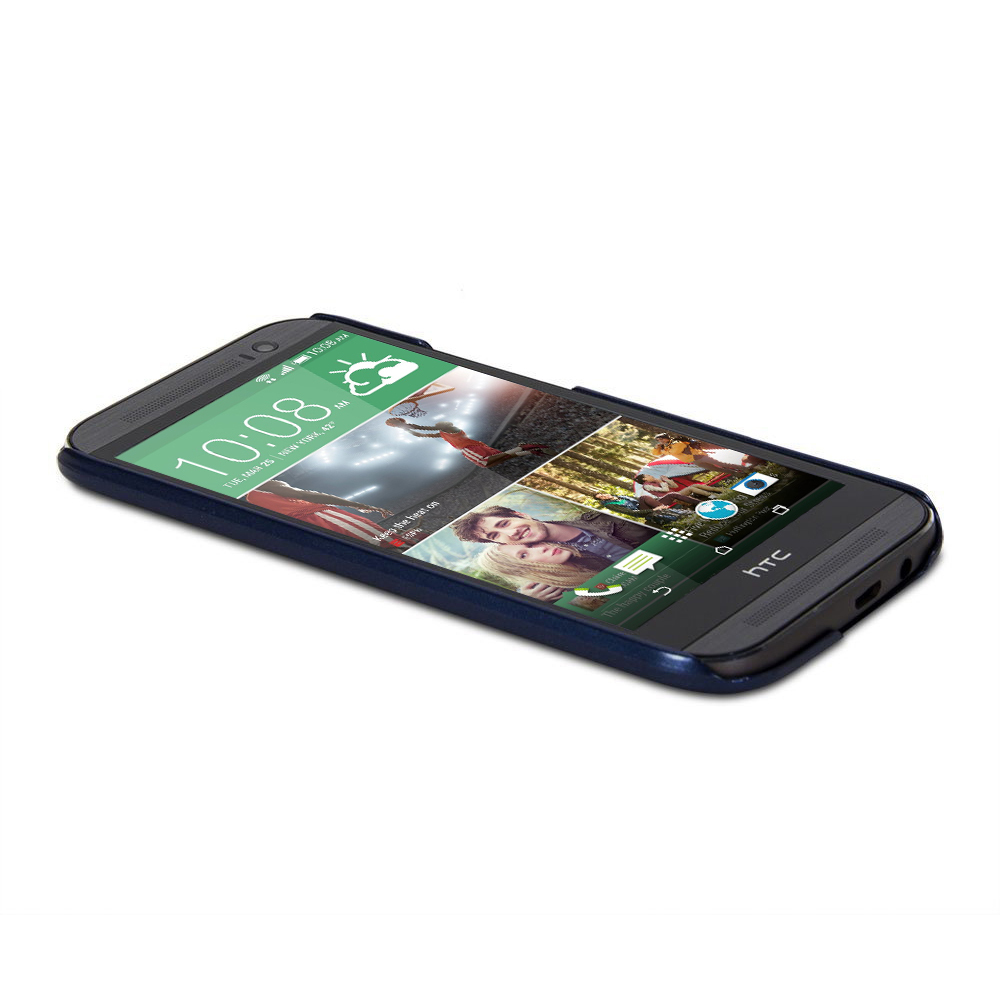 Metallic Texture Hard Case for HTC One M8 (Blue)