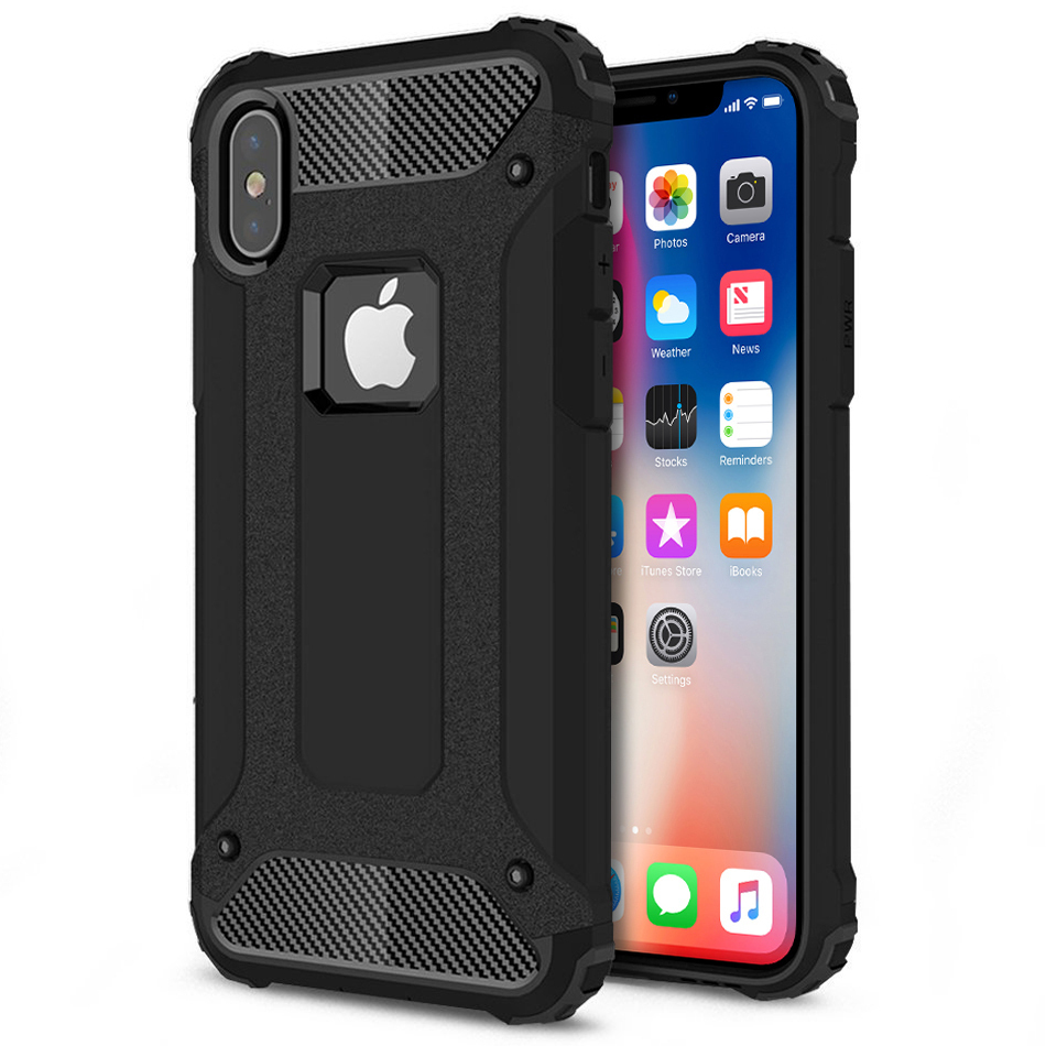Military Defender Shockproof Case for Apple iPhone X / Xs (Black)