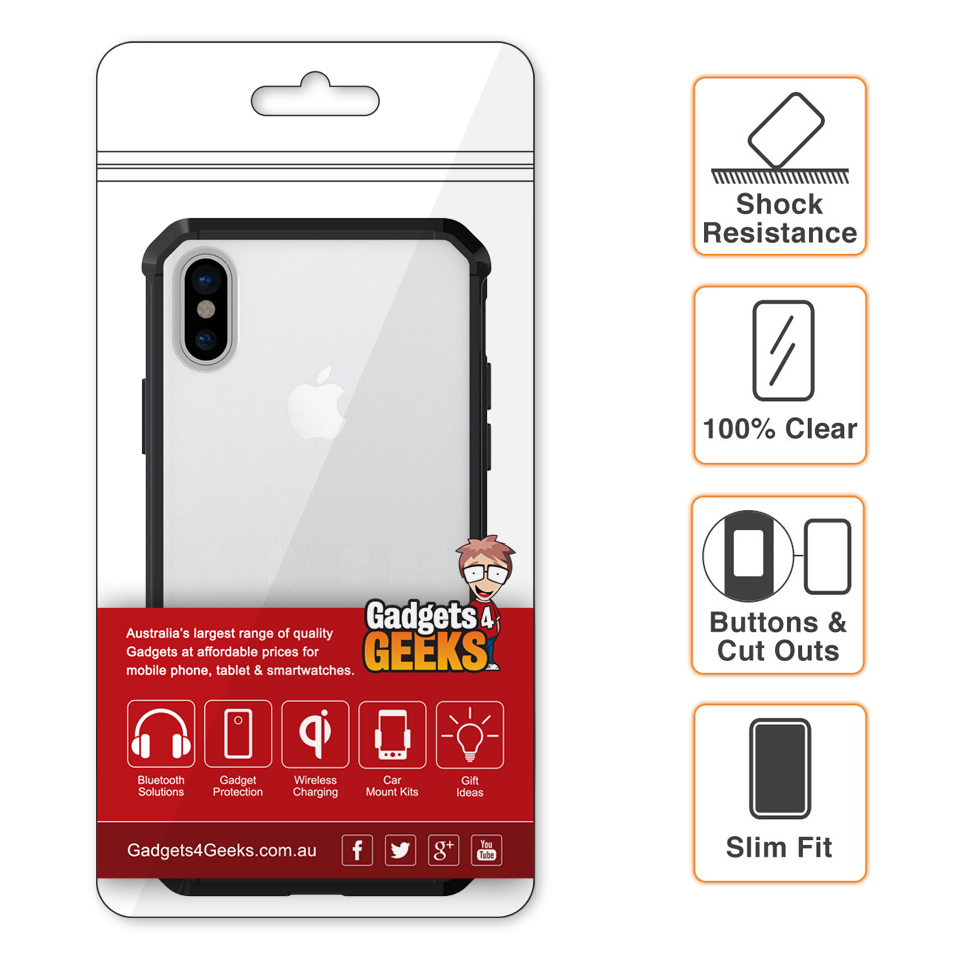 Hybrid Fusion Shockproof Hard Case for Apple iPhone Xs (Black)