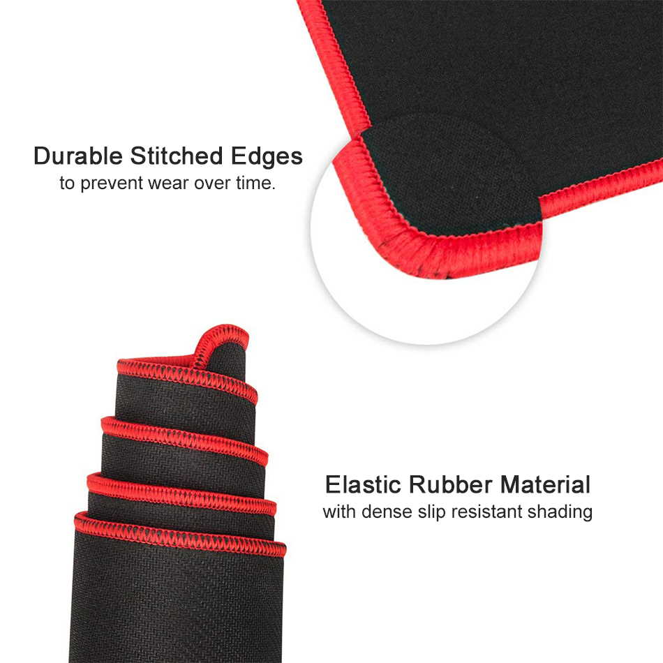 Large Non-Slip Rubber Gaming Mouse Pad / Cloth Surface (Black)