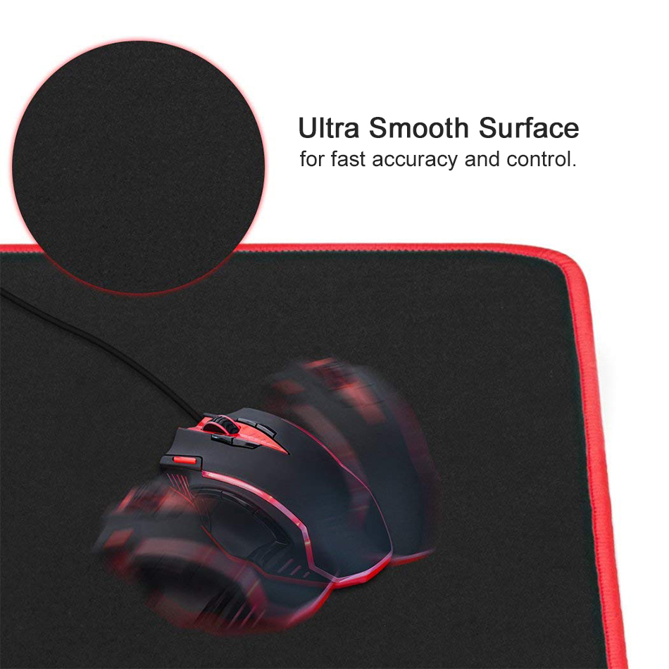Large Non-Slip Rubber Gaming Mouse Pad / Cloth Surface (Black)