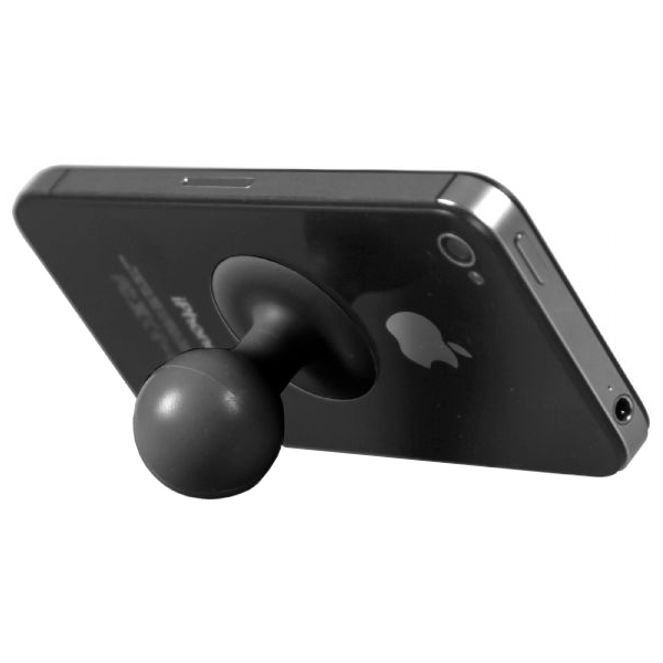 Rubber Ball Suction Cup Stand for Mobile Phones (Black)