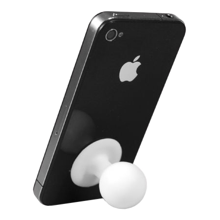 Rubber Ball Suction Cup Stand for Mobile Phones (White)