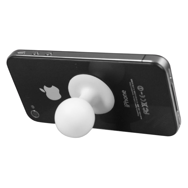 Rubber Ball Suction Cup Stand for Mobile Phones (White)
