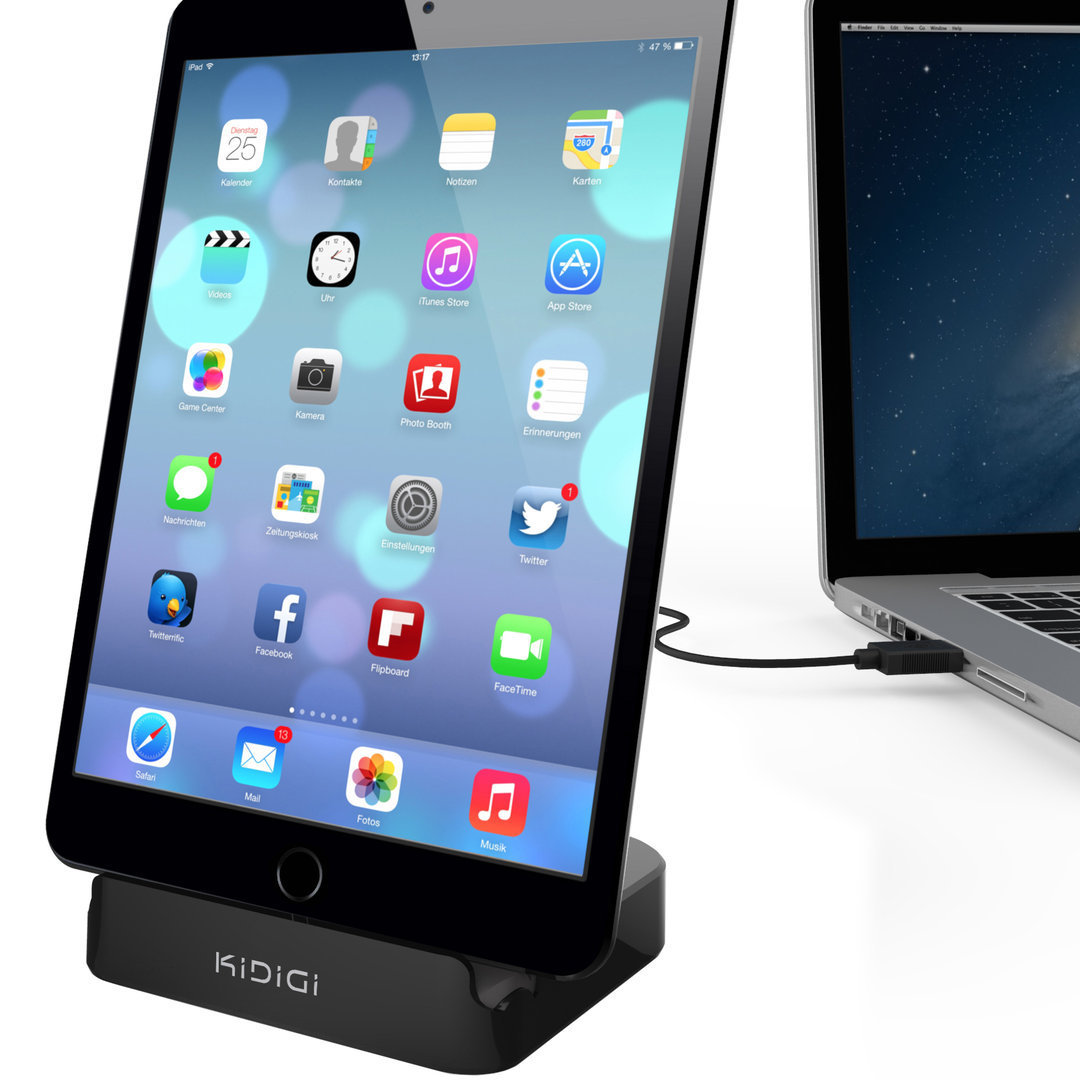 Kidigi 2.4A Charge & Sync Dock - Apple iPad Air 2 (Black)