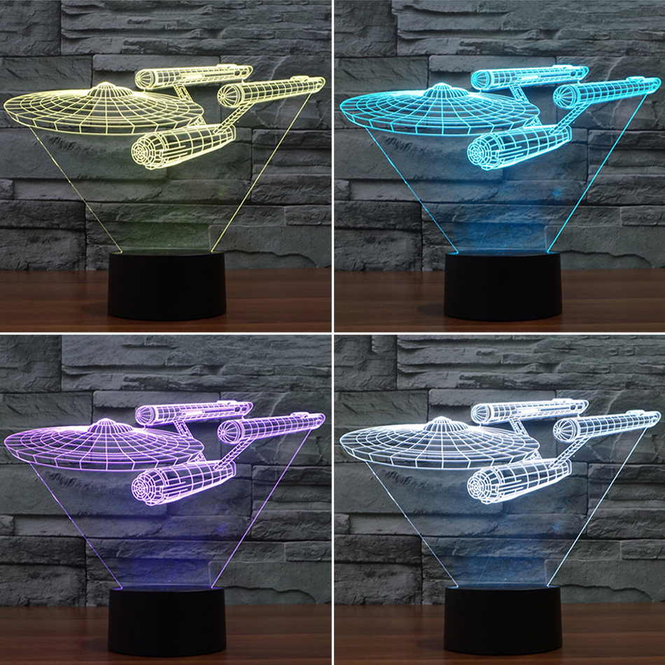 3D Star Trek Battleship LED Desk Lamp / Night Light