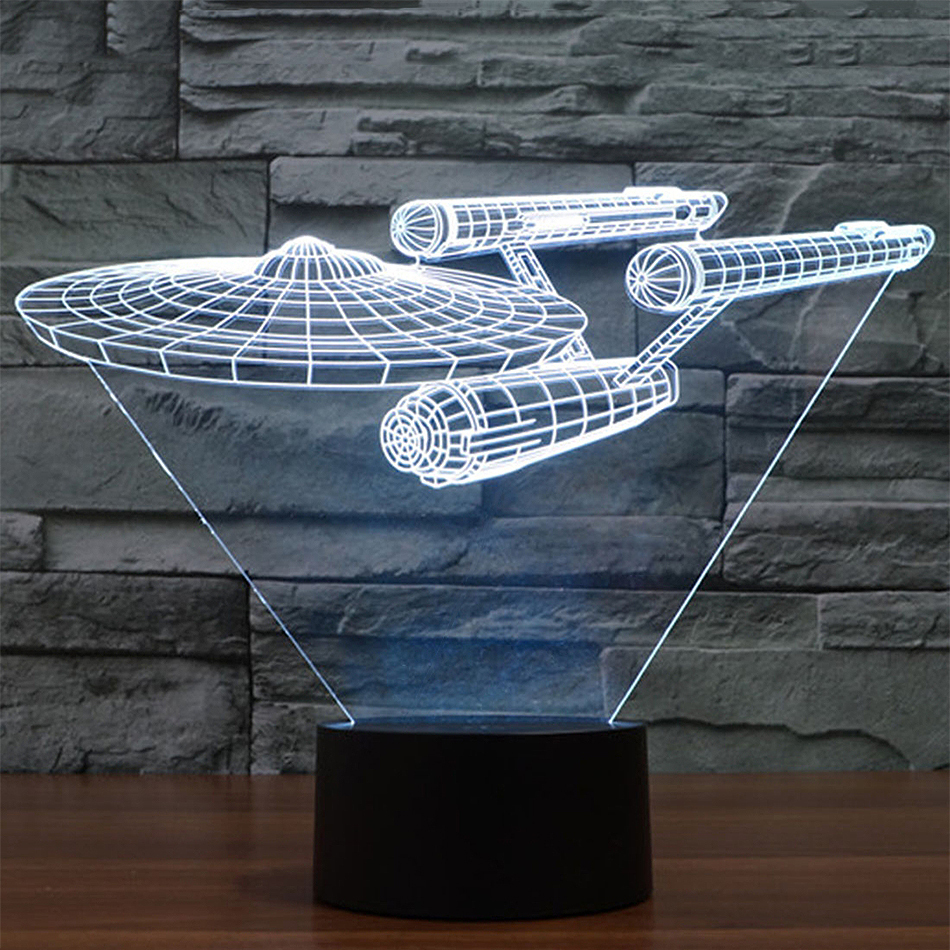 3D Star Trek Battleship LED Desk Lamp / Night Light