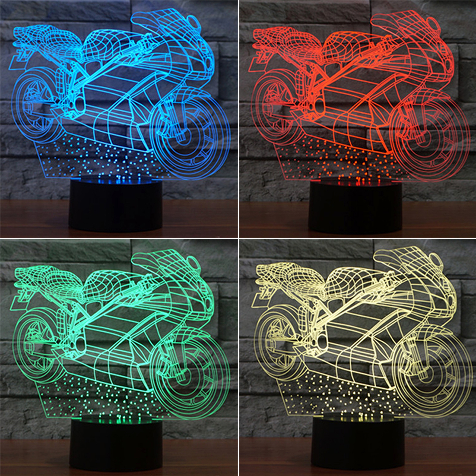 3D Motorcycle LED Desk Lamp / Night Light