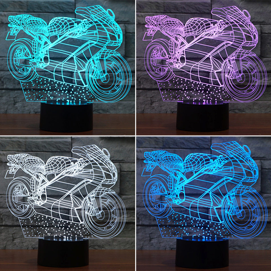 3D Motorcycle LED Desk Lamp / Night Light