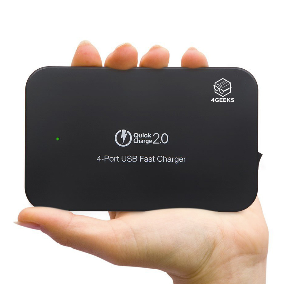 58W 4-Port Fast Charging USB Hub Charger + Quick Charge 2.0