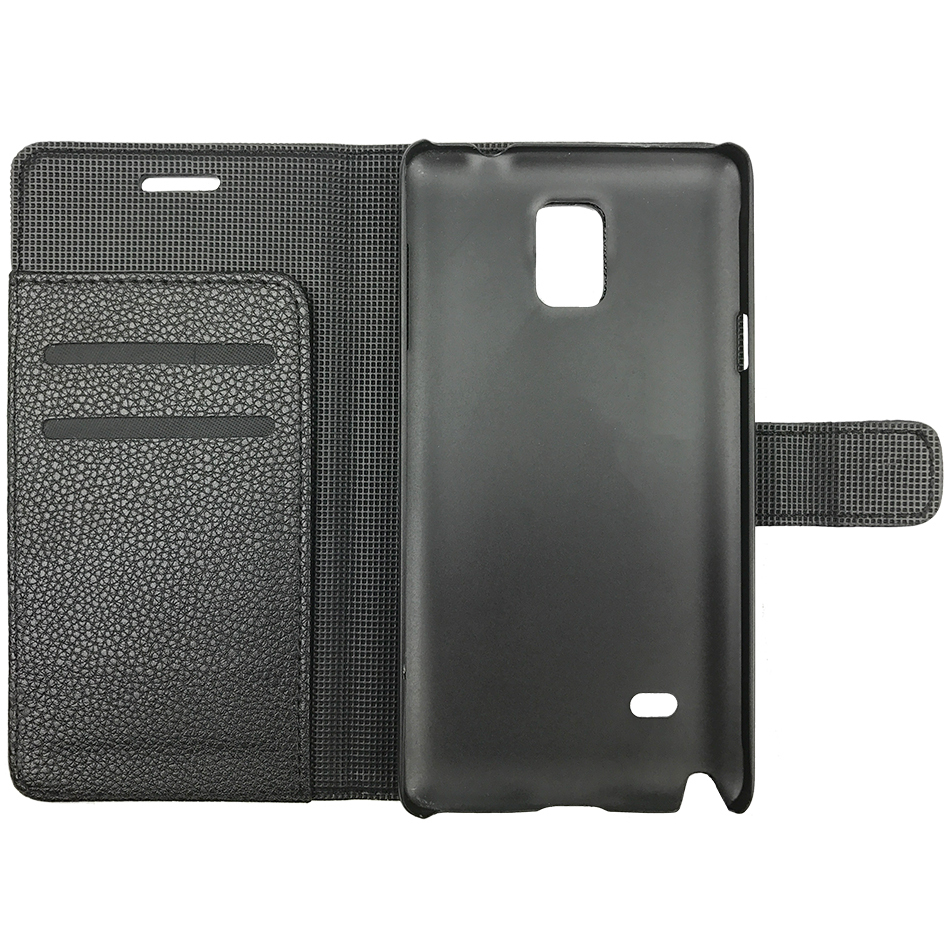 Leather Wallet Case for Samsung Galaxy Note 4 (Black)