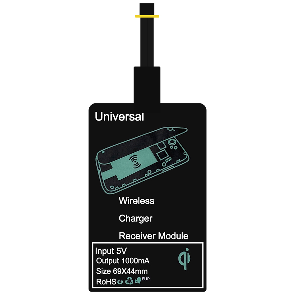 Micro USB (Up) Wireless Charging Receiver Card for Mobile Phone