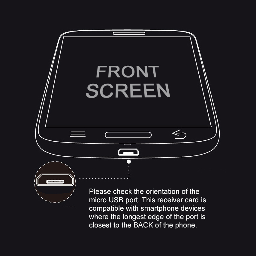 Micro USB (Up) Wireless Charging Receiver Card for Mobile Phone