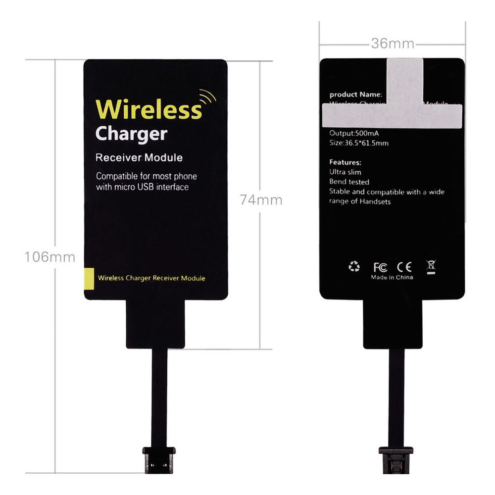 Micro USB (Down) Wireless Charging Receiver Card for Mobile Phone