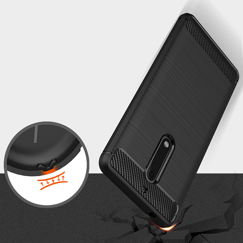 Flexi Slim Carbon Fibre Case for Nokia 5 (Black)