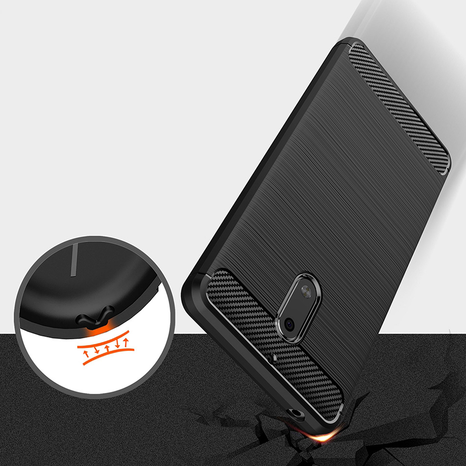 Flexi Slim Carbon Fibre Case for Nokia 6 (2017) - Black