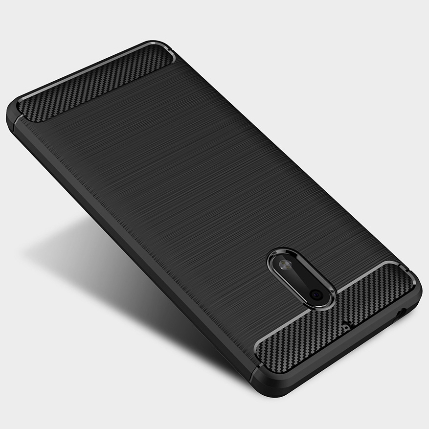 Flexi Slim Carbon Fibre Case for Nokia 6 (2017) - Black