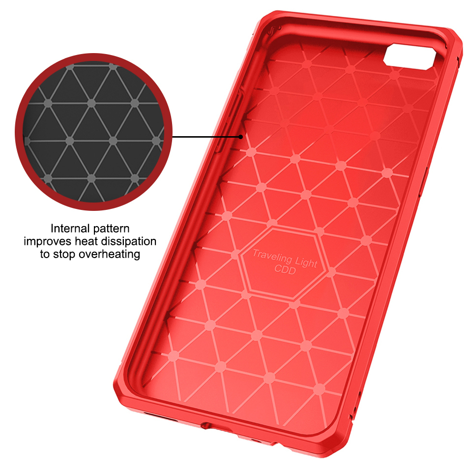 Flexi Slim Carbon Fibre Case for Oppo A57 (2016) (Red)